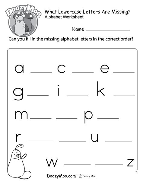 Alphabet Missing Letters Worksheets Printable Word Searches
