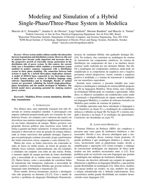 pdf modeling and simulation of a hybrid single phase three phase system in modelica