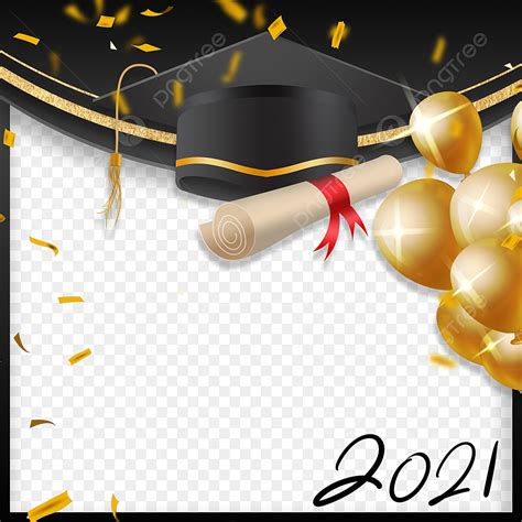 Frontera De Textura De La Temporada De Graduación Del Globo Dorado 2021
