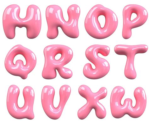 3D Bubbly Letters Clipart PNG SVG Bundle Bubbly Font Bubbly Etsy