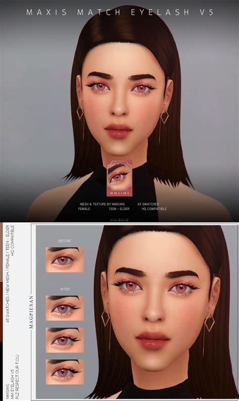 S4CC MMSIMS Eyelash Maxis Match V5 Maxis Match Sims Sims Cc
