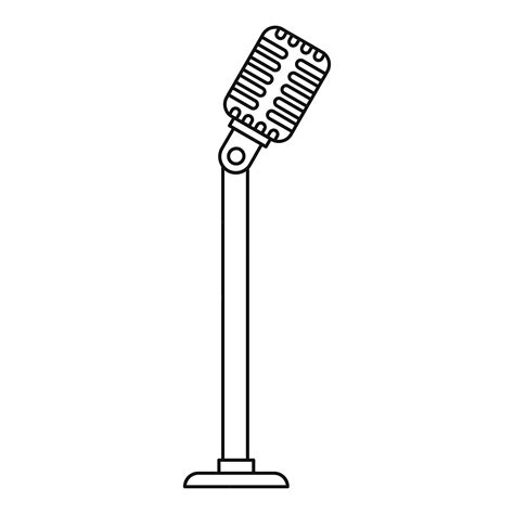 Standing Microphone Vector Art PNG Microphone On Stand Icon Outline