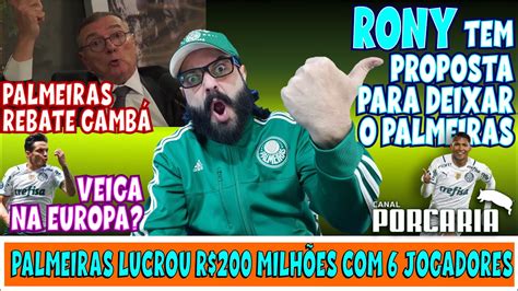 PÉSSIMA NOTÍCIA RONY PODE DEIXAR O PALMEIRAS PALMEIRAS DÁ NO MEIO