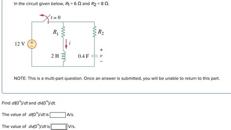 Solved In The Circuit Given Below R And R Note Chegg