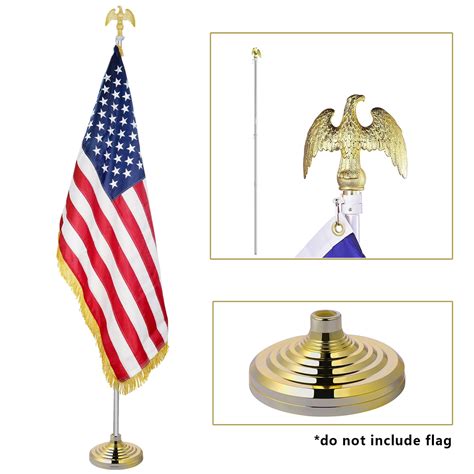 Jetlifee Ft Telescoping Indoor Flag Pole Aluminum Flagpole With Base