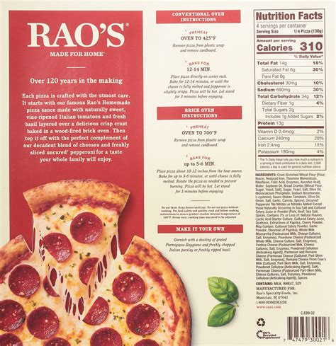 Rao S Made For Home Pizza Brick Oven Crust Uncured Pepperoni