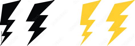 Lightning Bolt Icon Set Electric Vector Icons Bolt Lightning Flash