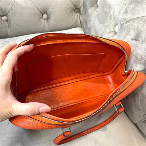 35割引オレンジ系全国宅配無料 美品 HERMES エルメス プリュムエラン シェーブル オレンジ ハンドバッグ バッグオレンジ系 OTA