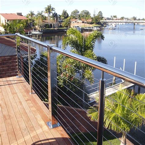 Custom 304 Stainless Wire Balustrade Top Mounted 316 Stainless Steel
