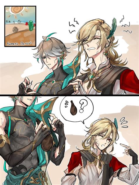 Alhaitham And Kaveh Genshin Impact Drawn By Manmin Y Danbooru