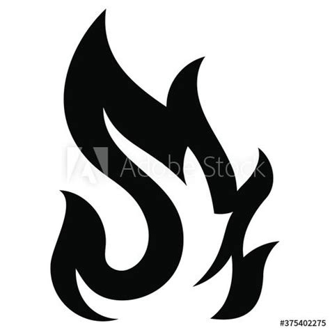 A Black And White Fire Symbol