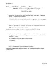Post Lab CHM 101 Paper Chromatography Docx Revised 6 14 17 Name