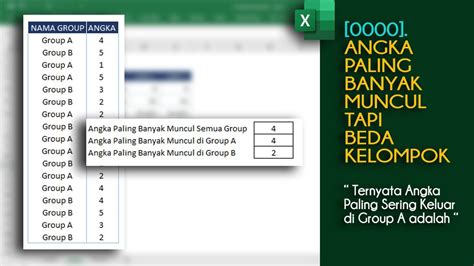 Mencari Angka Paling Banyak Muncul Di Excel Pada Kriteria Beda Kelompok