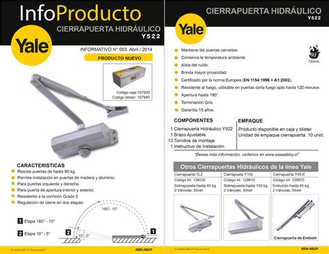 Cierrapuerta Y Final Assa Abloy Yale Poli