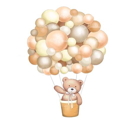 Teddy Bear Clipart Watercolor Teddy Bear Baby Shower Air Balloon PNG
