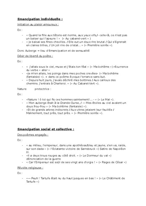 Fiche De Citation 3 Les Cahiers De Douai Emancipation Individuelle