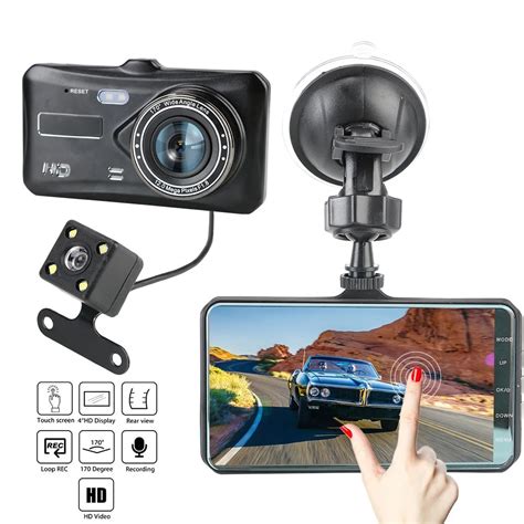 12V wideorejestrator samochodowy kamera tylna podwójny obiektyw kamera