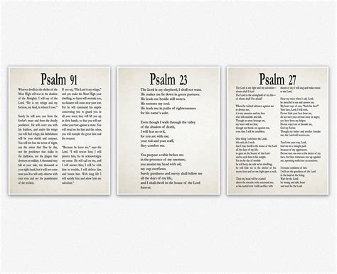 Buy Psalm 91 23 Psalm 27 Scripture Bible Verse Wall Art Home Decor