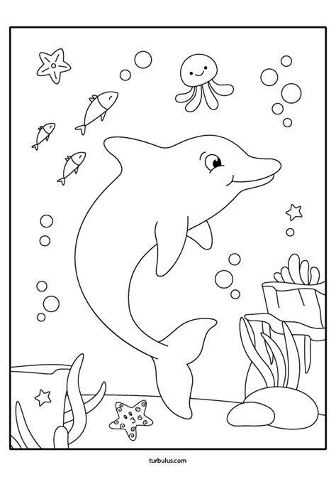 Coloriage à imprimer un dauphin Turbulus jeux pour enfants