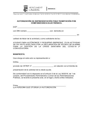 Completable En línea autorizacin de representacin para tramitacin por