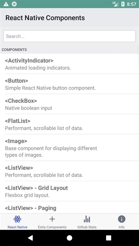 android için react native components İndir