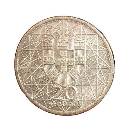 Numismática Moeda de Prata de Portugal 20 Escudos 1966 P Salazar