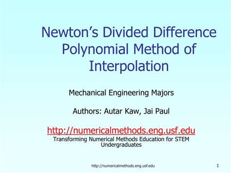 ppt newton s divided difference polynomial method of interpolation powerpoint presentation