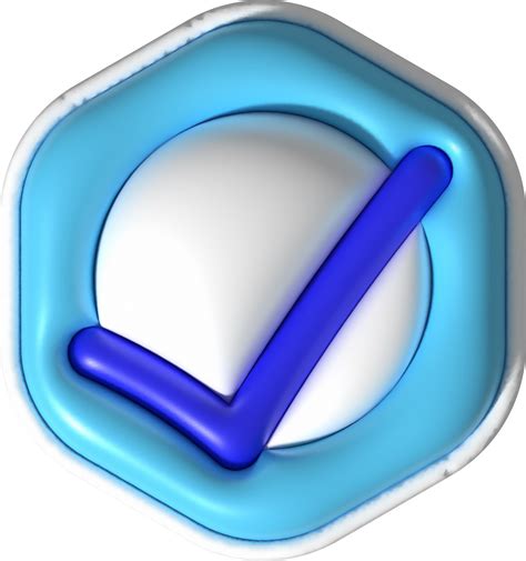 3D Illustration Like Or Correct Symbol Confirmed Or Approved Button