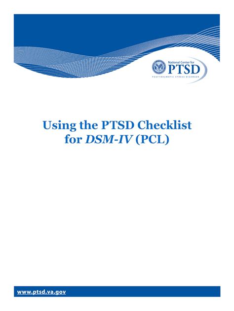 Fillable Online Ptsd Va Using The PTSD Checklist For DSM IV PCL