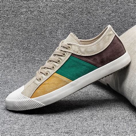 Yeni Erkek Tuval Sneaker Ayakkab Kar K Renk Ngiliz Moda Erkek Vulkanize