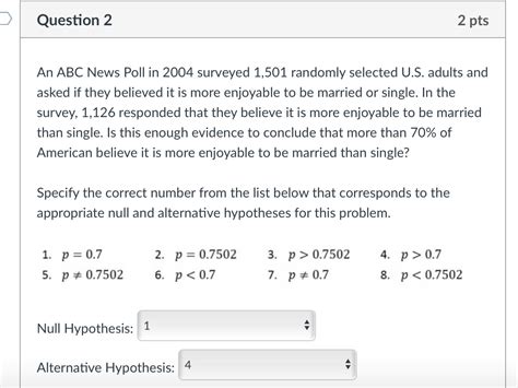 solved the null and alternative hypotheses for a particular