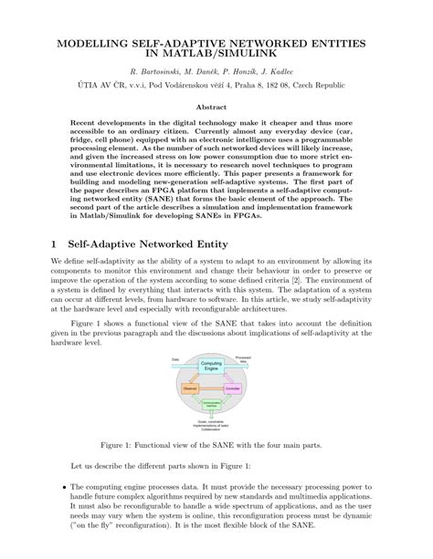 pdf modelling self adaptive networked entities in matlab simulink