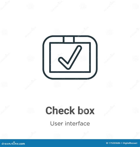 Check Box Outline Vector Icon Thin Line Black Check Box Icon Flat