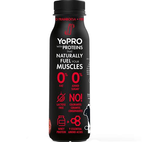 Yogur líquido desnatado sabor fresa y frambuesa alto en proteínas