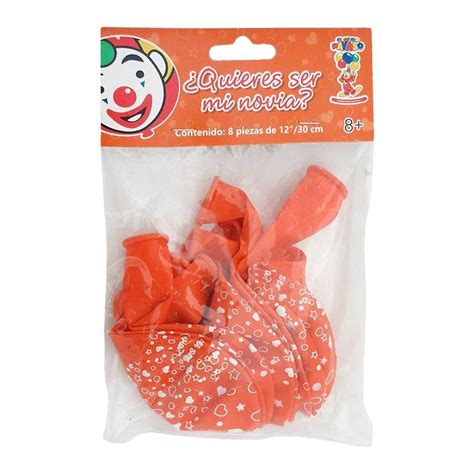 Bolsa De Globos Payaso Decorados Quieres Ser Mi Novia Color Anaranjado