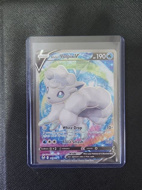 Pokemon Silver Tempest Alolan Vulpix V Full Art Hobbies Toys Toys