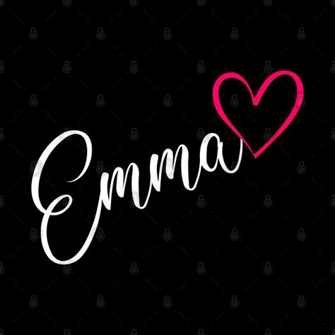 Emma Name Calligraphy Pink Heart By Xsylx Emma Names Pink Heart