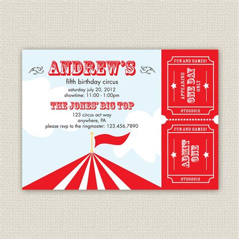 An Image Of A Circus Ticket Birthday Party