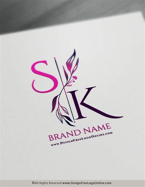 Free Floral Monogram Maker Alphabet Letters Logo Design Monogram