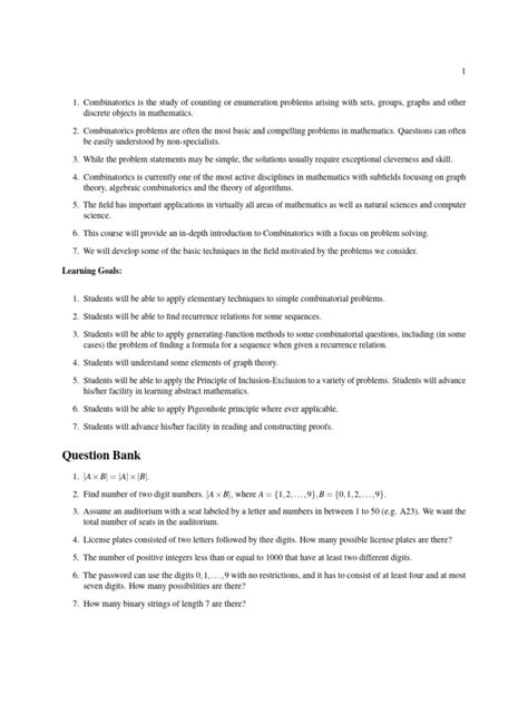 qb combinatorics pdf combinatorics mathematics