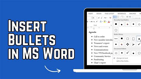 How To Insert Bullets In Ms Word Microsoft Word Tutorials Youtube