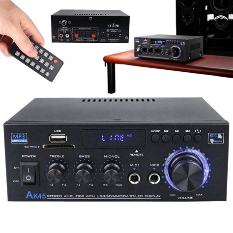 WZMACNIACZ STEREO HIFI ODTWARZACZ AUDIO 40 W 40 W BLUETOOTH 5 0 KANAŁ