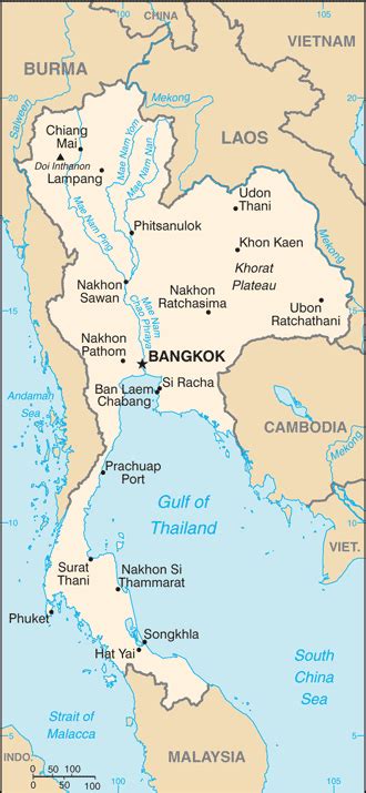 Thailand Map Physical Worldometer