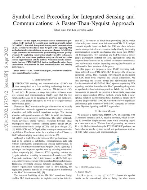 pdf symbol level precoding for integrated sensing and communications a faster than nyquist