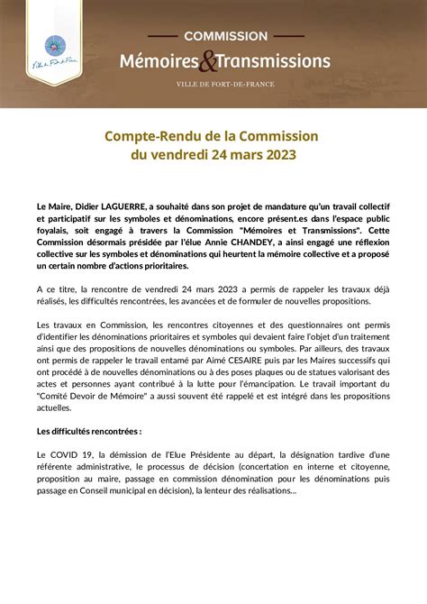 Calam O Compte Rendu Commission M Moire Et Transmissions Vendredi