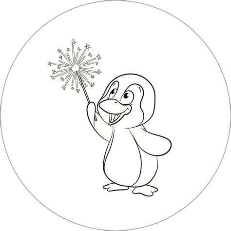 Buttonvorlage zum Ausmalen Glückspinguin Zaubereinmaleins Shop