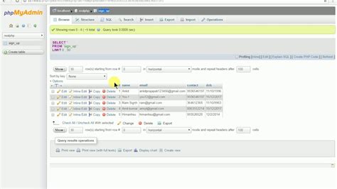 how to display records from database using php and mysql youtube