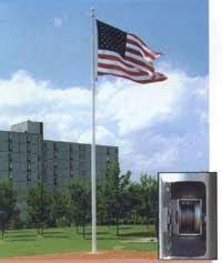 30 Commercial Internal Halyard Winch Flag Pole
