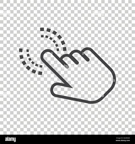 Click Here Icon Hand Cursor Signs Black Button Flat Vector