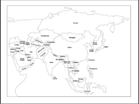Mapa De Asia Con Nombres